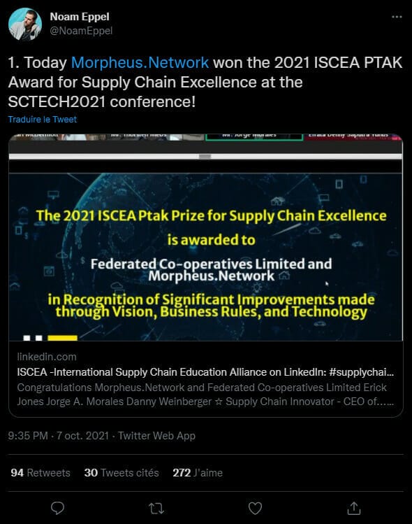 Morpheus.Network : Les victoires s'enchaînent pour le champion restylé de la logistique ...